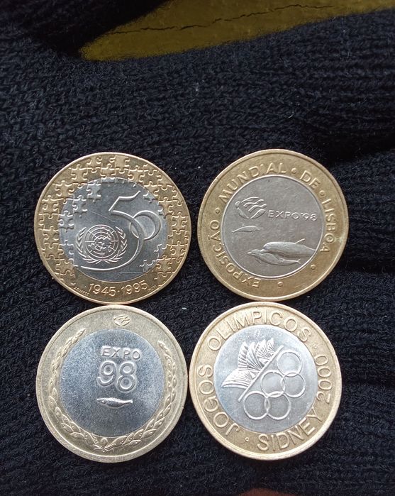 Moedas (4) Comemorativas Bi-Metálicas de 200 Escudos Almada, Cova Da ...