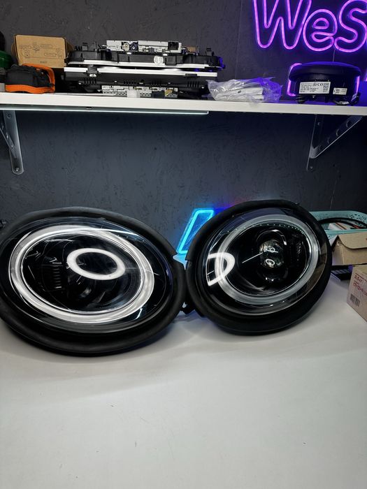 Фары фари Mini Cooper f54 f55 f56 f57 black Full led купер лед чорні ...