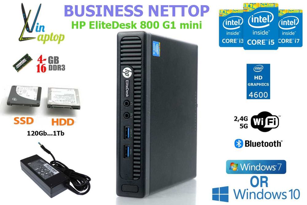 Мині комп nettop HP EliteDesk 800 G1 mini i5-4590t/4Gb/0Gb: 2 300 грн ...