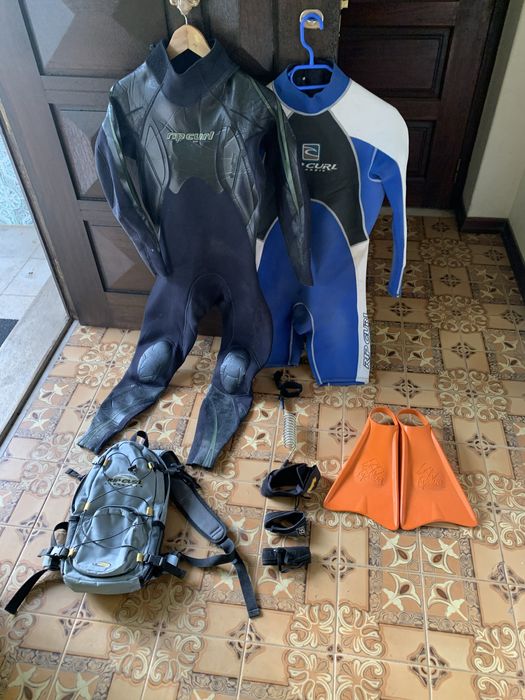 Fatos de Surf / BodyBoard RIP CURL + Pés de pato Kpaloa + Eq. Mergulho ...