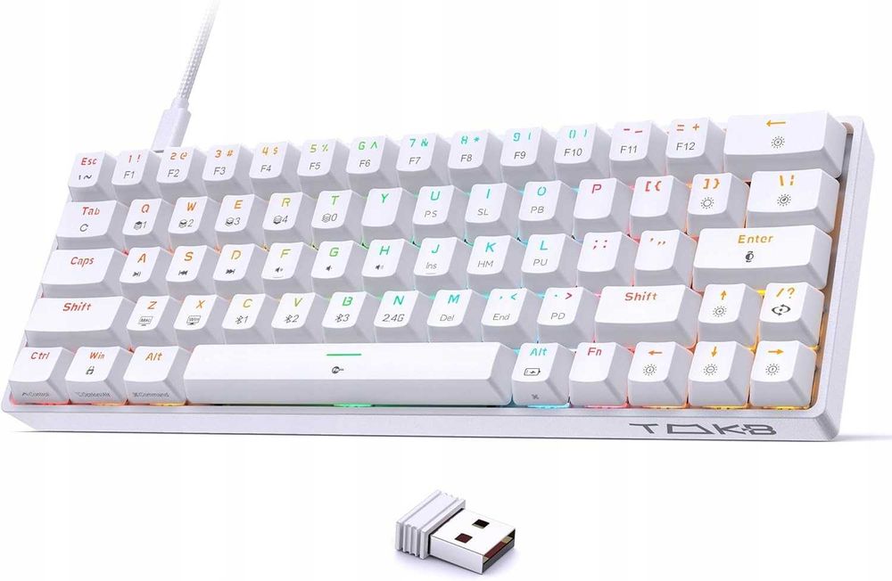 Klawiatura mechaniczna gamingowa TMKB T63 RGB Switch RED biała Warszawa ...