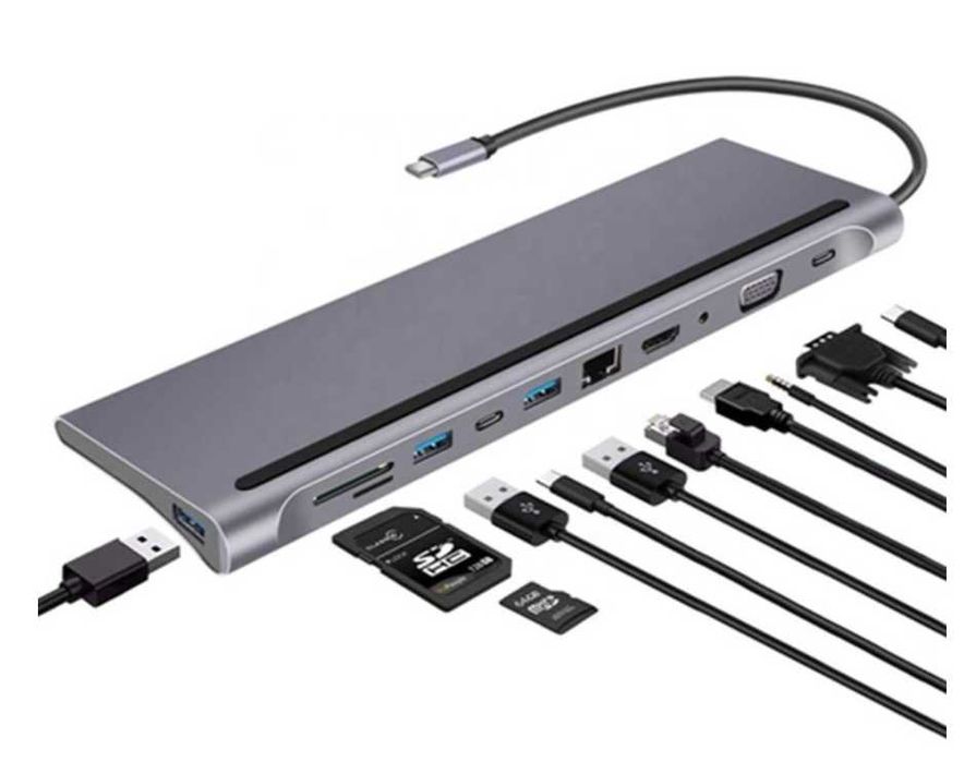 Adapter przejściówka stacja dokująca HUB USB-C HDMI 4k Jack 3,5mm PD Kalisz • OLX.pl
