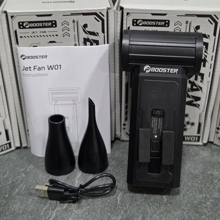 Портативний турбовентилятор Booster Jet Fan W01, турбо фен, розпалювач ...