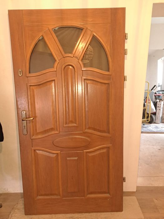 Drzwi zewnętrzne drewniane, solidne Borzygniew • OLX.pl