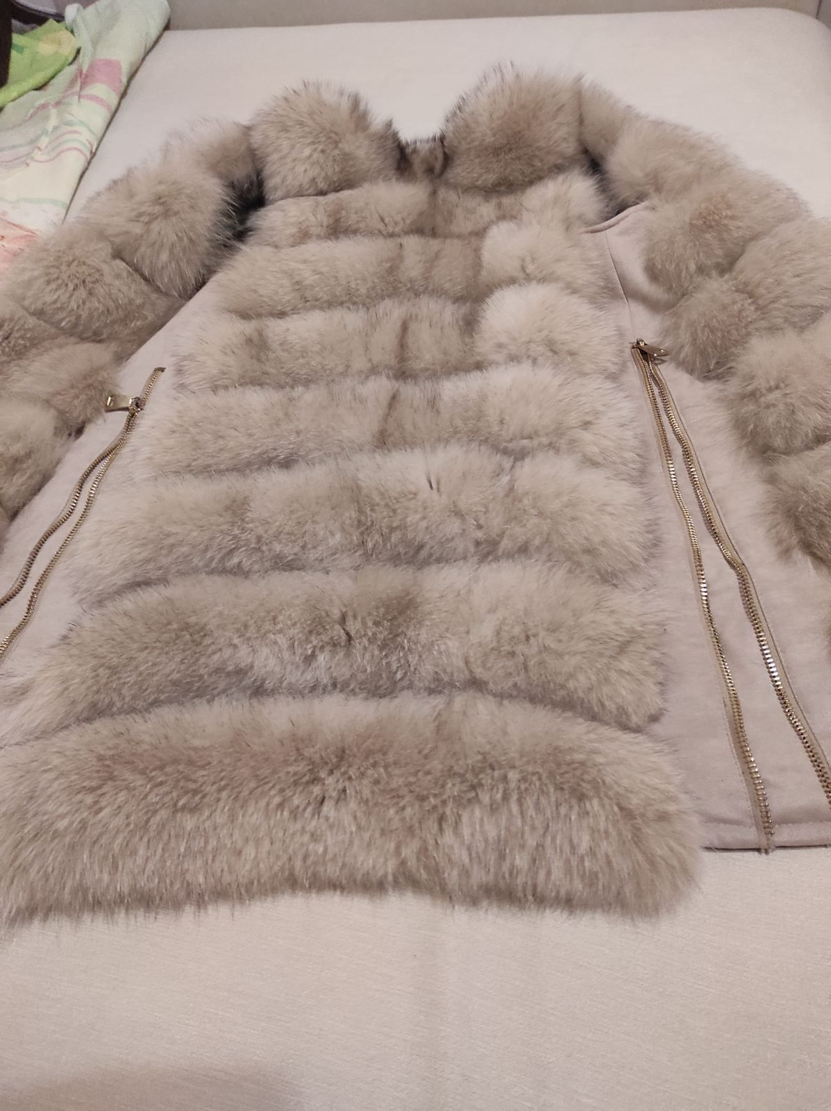 Меховая жилетка песец бежевая жилетка хутряна писець: 3 500 грн ...