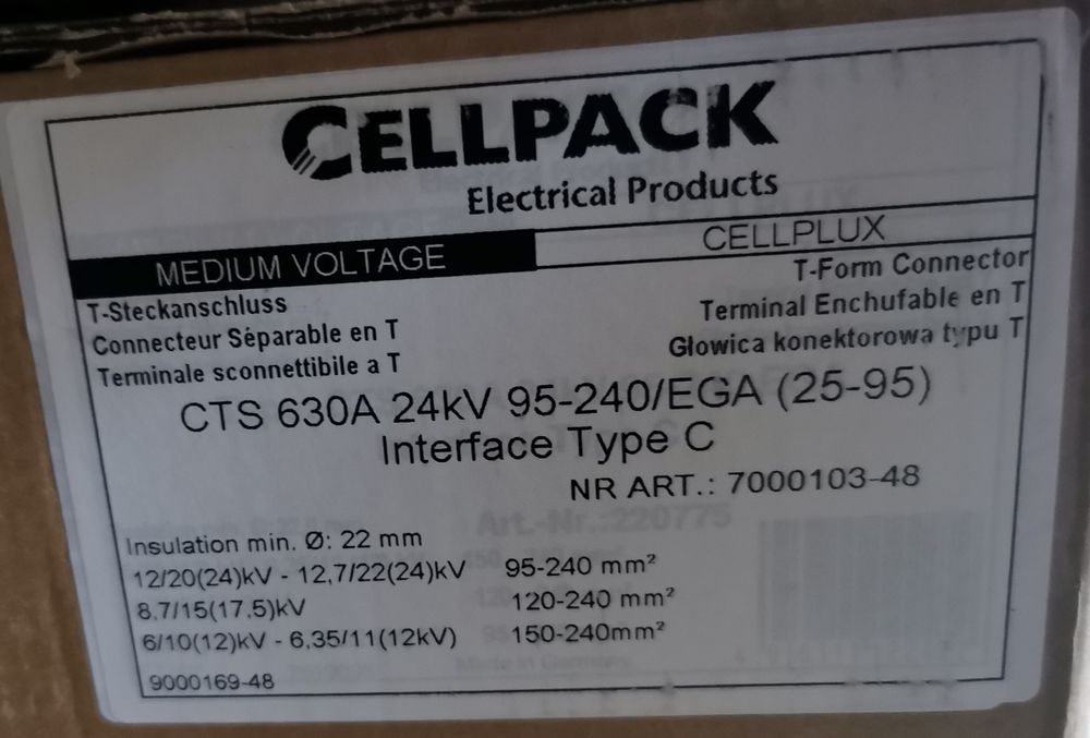Cellpack głowica CTS 630A 24kV 95-240 Wrocław Fabryczna • OLX.pl