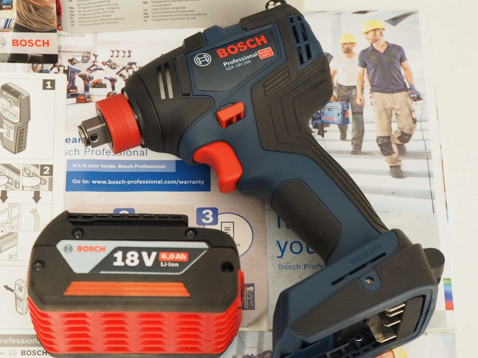 Zestaw BOSCH GDX 18V-200 klucz udarowy zakrętarka bateria 18v 6ah Ustanów • OLX.pl