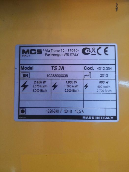 Promiennik elektryczny nagrzewnica Master TS3 2,4KW gwarancja 930netto ...