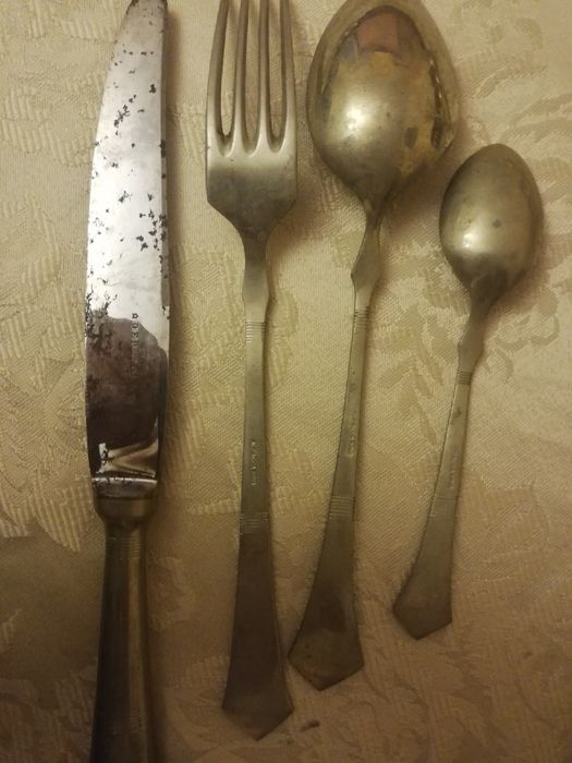 Komplet zestaw starych sztućców sztućce Gerlach/ALPACCA, Wellner ...