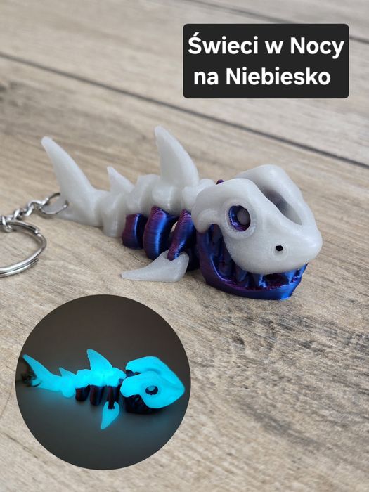 Breloczek Skieleton Shark Rekin 3d - Brelok Druk3d fidget Keychain ...