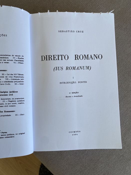 Direito Romano (Ius Romanum) vol. I - 4a edição - Sebastião Cruz ...