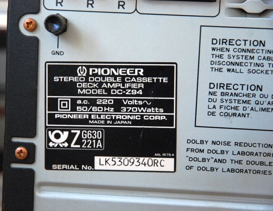 Винтажный двухкассетный аудиокомплекс PIONEER DC-Z94 Japan: 4 500 грн ...