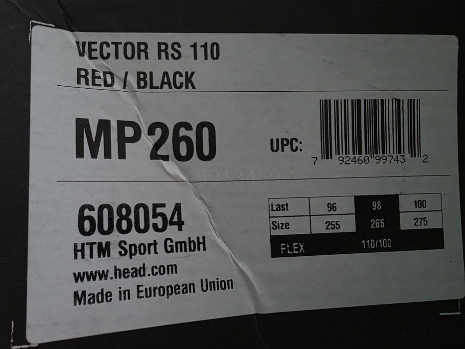 Sprzedam buty narciarskie HEAD Vector rs 110 red/black MP 260 NOWE ...