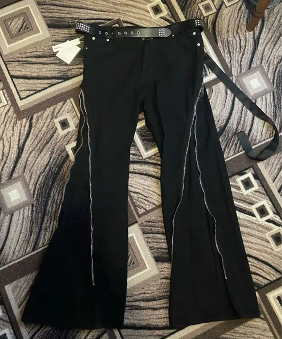 Rick Owens bolan banana cut штаны джинсы клеш фешн faded archive oп1ум ...