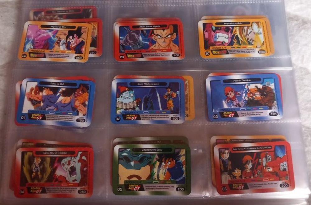 Pełna kolekcja kart album chio Dragon Ball 202/202 stan IGŁA 34K FOLII ...