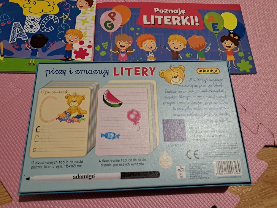 Piszę i Zmazuję Litery Nauka Alfabetu Tablice Suchościeralne 5+ Adamig ...
