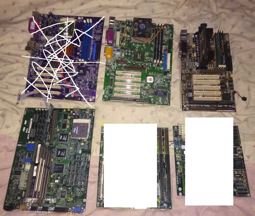 Древние ретро материнские платы DELL Pentium 1 486 386 ISA DOS дос: 300 ...