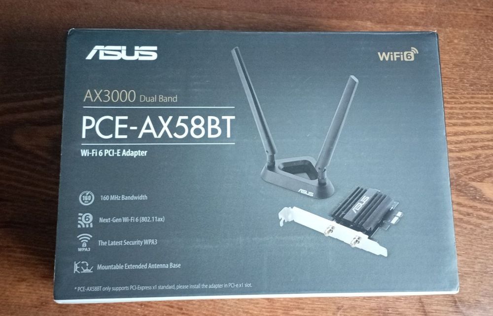 Адаптер сети WiFi ASUS PCE-AX58BT Asus PCE-AX58BT Asus PCE-AX58BT: 1 ...