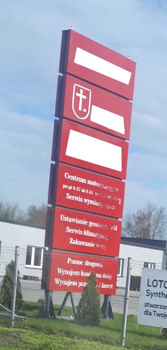 Nowoczesny baner reklamowy stalowy podświetlany LED 6m 26m^2 wieczny ...