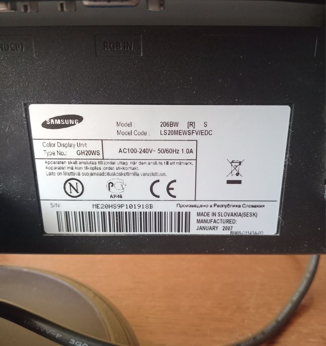 Монітор 20" Samsung SyncMaster 206BW, на запчастини: 750 грн ...