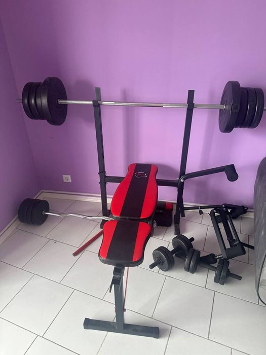 Лава Для Жиму WCG 0055 + Приставка Скотта + Набір 98 кг: 6 500 грн. - Атлетика / фітнес Київ на Olx