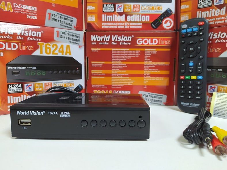 Приставка Т2 приемник World Vision T624A DVB-T2/C YouTube IPTV MeGoGo ...