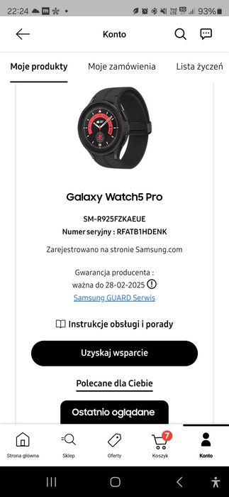 Samsung Galaxy Watch 5 Pro SM-R925F 45mm LTE Black Titanium Gwarancja ...