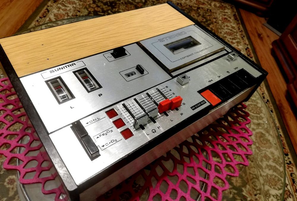 Magnetofon Jednokasetowy UNITRA M532 SD Stereo Zabytkowy z PRL 1979r ...