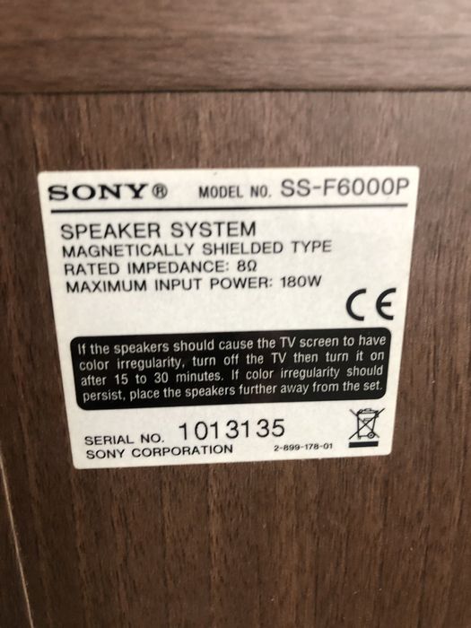 Комплект акустики Sony SS-F6000P з сабвуфером Sony SA-W2500: 11 000 грн ...