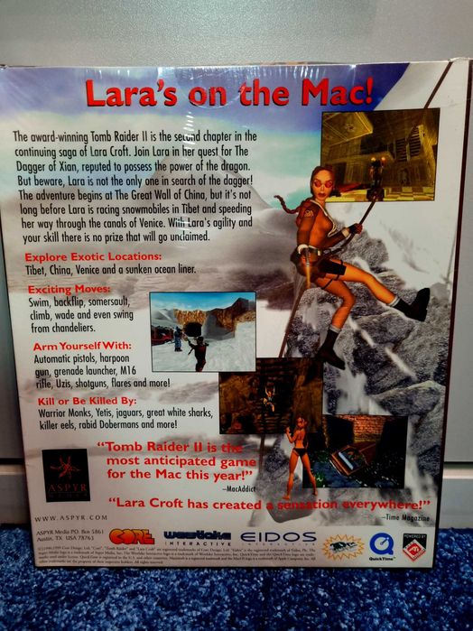 Tomb Raider 2 - EN Big Box CD-ROM (1997 MacSoft MAC) Nowa w Folii ...