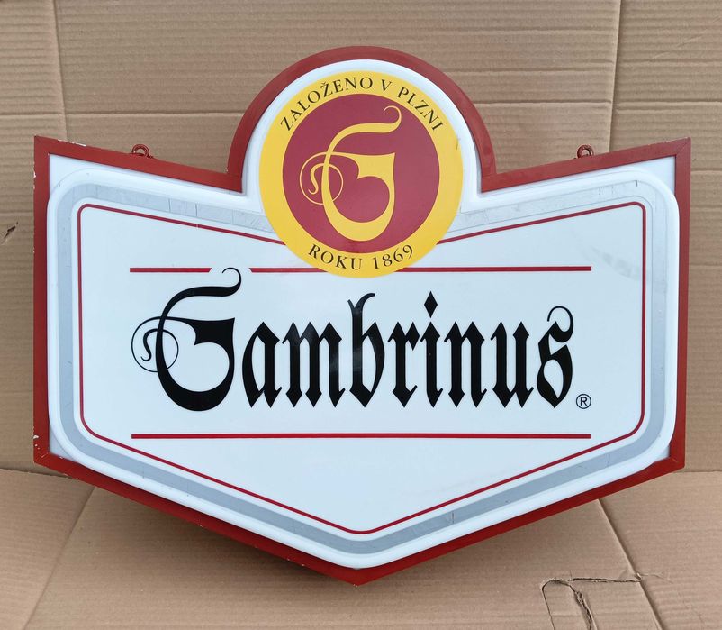 Baner stara reklama szyld piwa Gambrinus tablica reklamowa vintage PRL ...