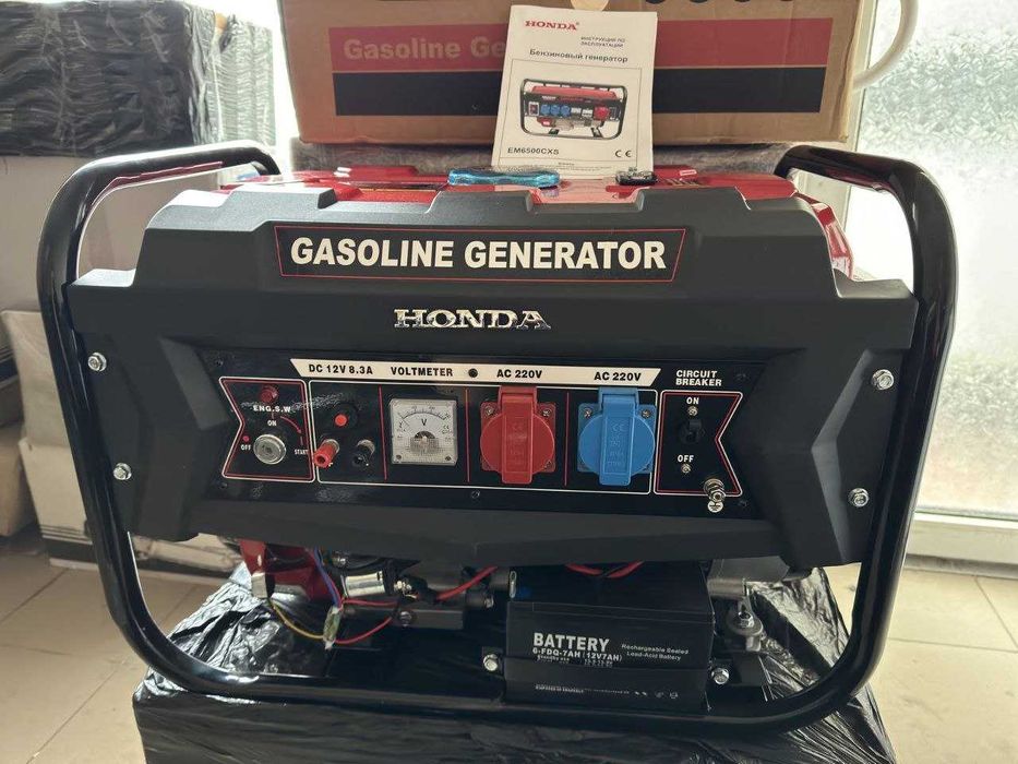Генератор 6,5кВт Новый Хонда Электростартер Бензиновый Однофазный: 6 ...