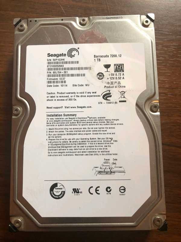 Жёсткий диск HDD Seagate Barracuda 1TB 250 GB: 580 грн. - Комплектующие ...