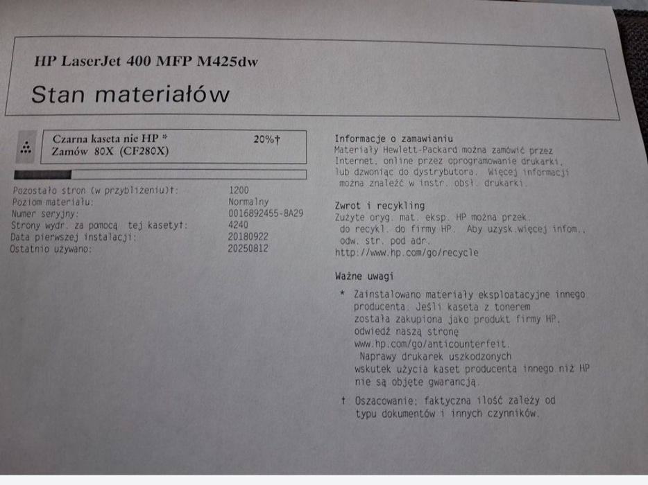 Drukarka HP Laser Jet Pro 400 Plewiska • OLX.pl