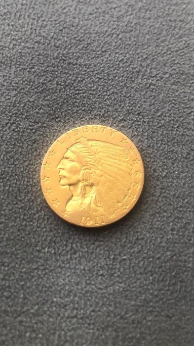 Złota moneta 2,5 Dolara INDIANIN Dębica • OLX.pl