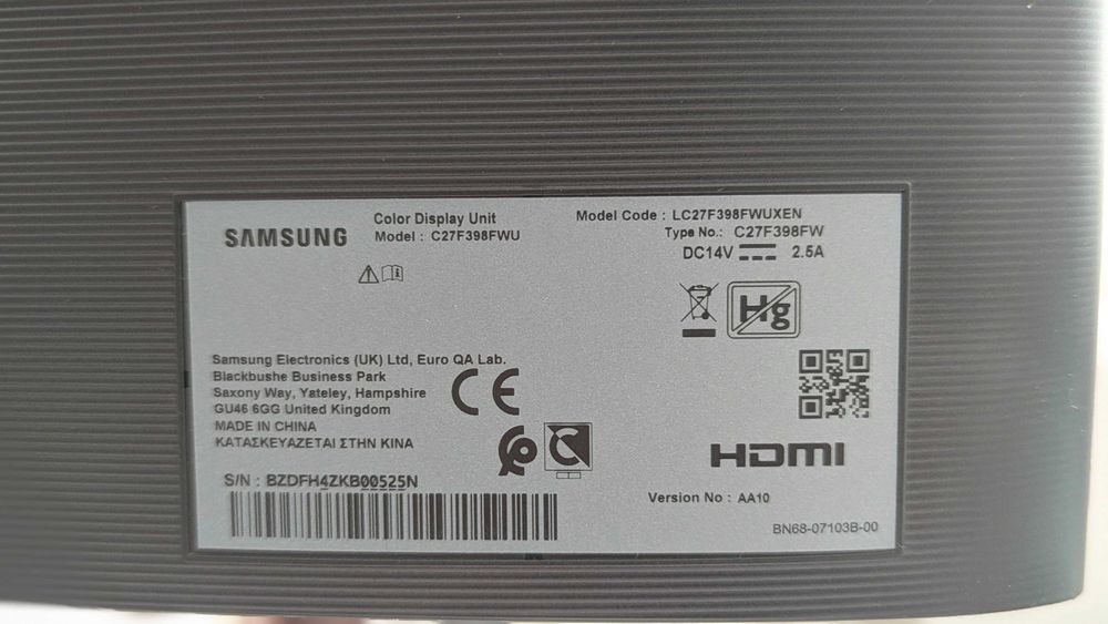 Monitor zakrzywiony 27" Full HD Samsung LC27F398FWU Warszawa Ursynów ...