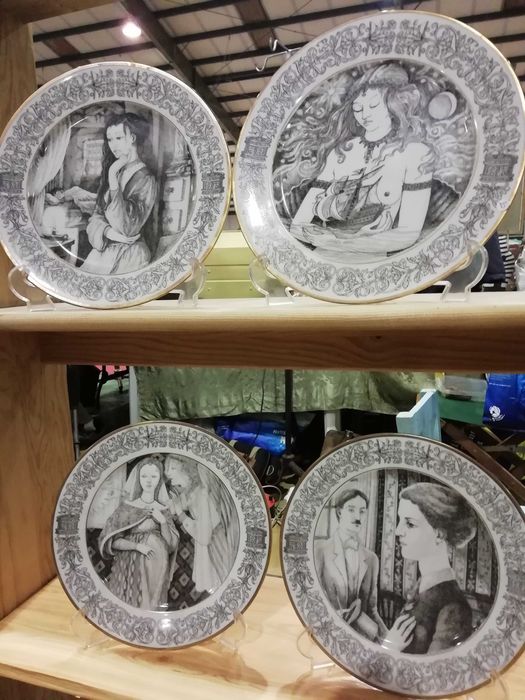 Lima de Freitas - Mestres da Literatura Portuguesa -4 pratos porcelana Porto De Mós - São João ...