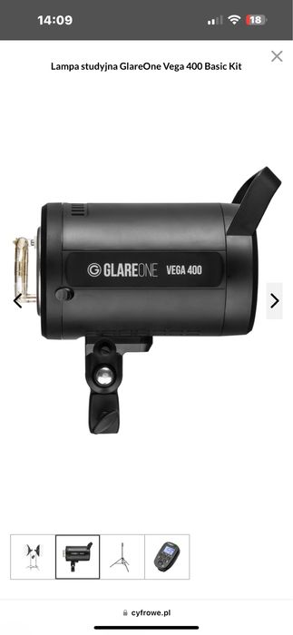 Lampa studyjna GlareOne Vega 400 Basic Kit Złotów • OLX.pl