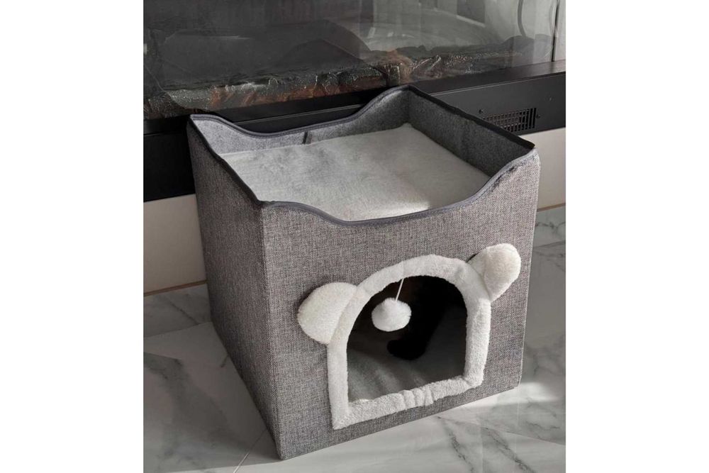 Домик для Кошки. Будиночок для кота. С когтеточкой и игрушкой 40 х 40: ...