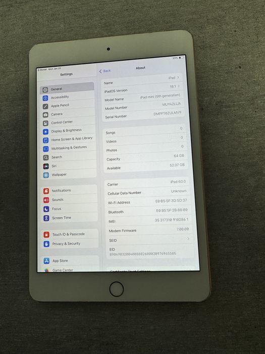 IPad Mini 5. 64GB. Gold. Без обмежень. LTE. Сім карта. Гарантія: 5 999 грн. - Планшетні комп ...