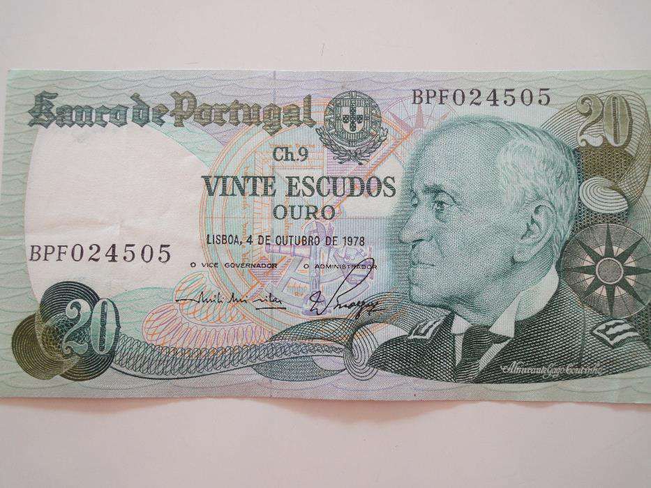 Notas De 20 Escudos - Colecções - Antiguidades - OLX Portugal