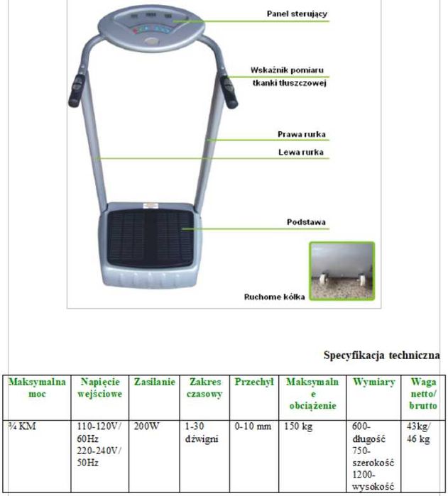 Platforma wibracyjna Casada Power Step niemiecka Germany odchudzanie ...
