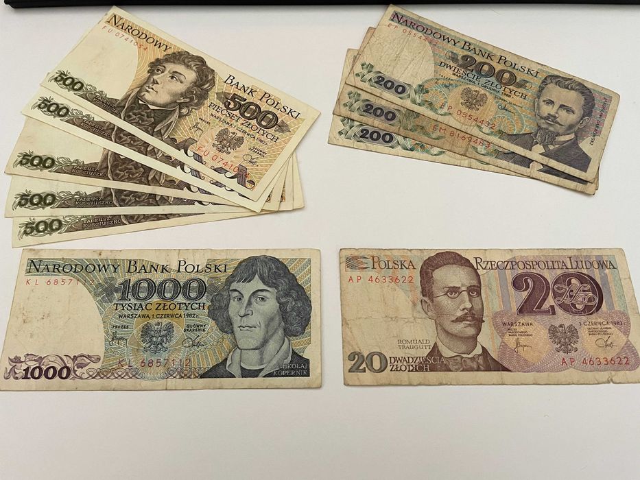 Banknoty PRL, 345 sztuk, różne nominały Wieluń • OLX.pl