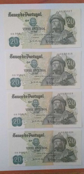 Notas de Escudos para Colecionadores a partir de Moita • OLX.pt