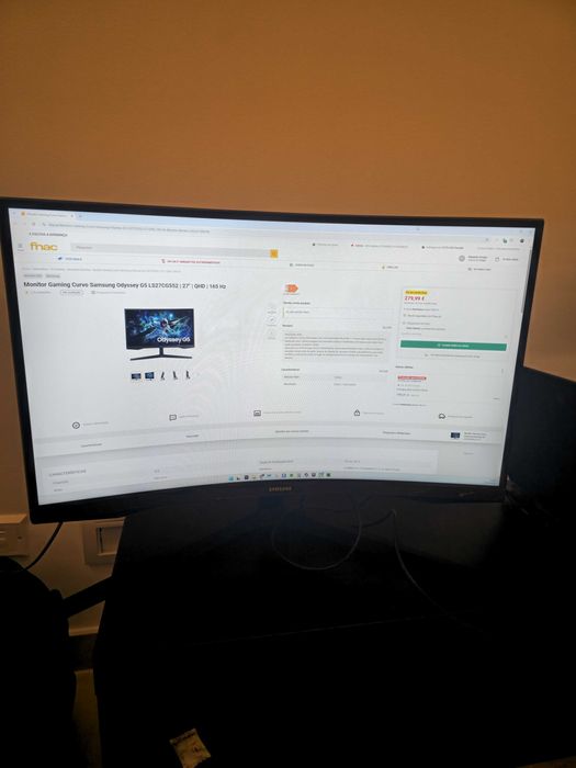 Monitor Gaming Curvo Samsung Odyssey G5 LS27CG552 - 27'' - QHD - 165Hz ...