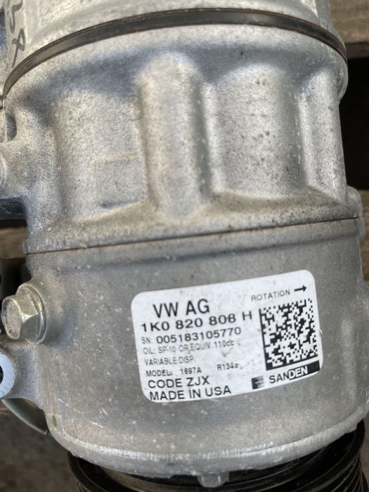 Компрессор кондиционера jetta passat usa 1k0820808h оригинал разборка ...