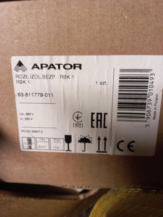 APATOR RBK 1 Rozłącznik bezpiecznikowy 250A Chełm • OLX.pl