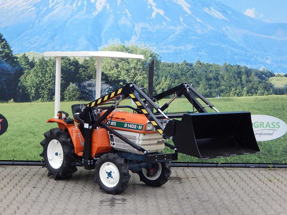 Mały traktor Kubota B1402 + TUR Ładowacz czołowy 4x4 Japoński ciągnik ...