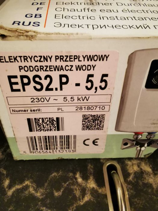 Przepływowy podgrzewacz wody KOSPEL EPS2.P Prister 5,5kW 230V PRYSZNIC ...