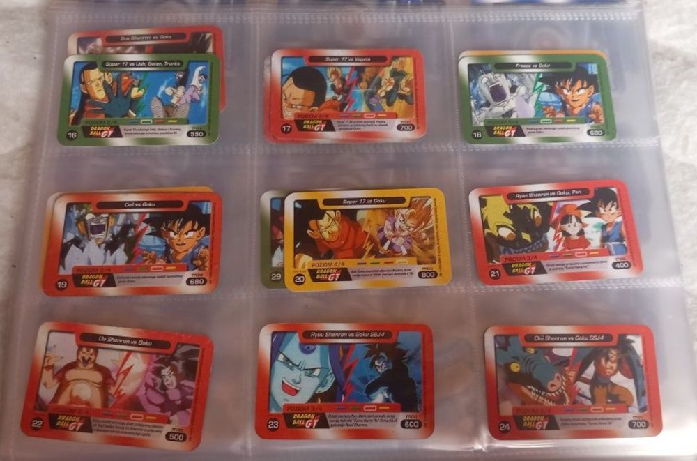Pełna kolekcja kart album chio Dragon Ball 202/202 stan IGŁA 34K FOLII ...